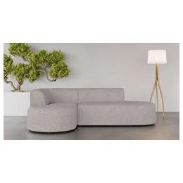 Ecksofa Andas "Ecksofa Tvinne mit Ottomane links oder rechts bestellbar" Sofas Gr. B/H/T: 260cm x 73cm x 170cm, Boucle, Ottomane links, grau (hellgrau) L-Form, mit Wellenunterfederung, BxTxH 260x170x73 cm