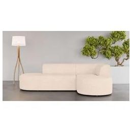 Ecksofa Andas "Ecksofa Tvinne mit Ottomane links oder rechts bestellbar" Sofas Gr. B/H/T: 260cm x 73cm x 170cm, Boucle, Ottomane rechts, beige (hellbeige) L-Form, mit Wellenunterfederung, BxTxH 260x170x73 cm