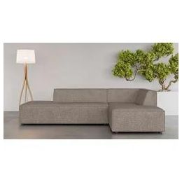 Ecksofa Inosign "Ecksofa Cavan mit Ottomane links oder rechts bestellbar" Sofas Gr. B/H/T: 270cm x 72cm x 180cm, Boucle, Ottomane rechts, grau (taupe) L-Form mit Wellenunterfederung, Maße BTH: 27018072 cm