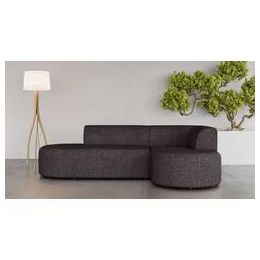 Ecksofa Andas "Ecksofa Tvinne mit Ottomane links oder rechts bestellbar" Sofas Gr. B/H/T: 260cm x 73cm x 170cm, Boucle, Ottomane rechts, grau (anthrazit) L-Form, mit Wellenunterfederung, BxTxH 260x170x73 cm