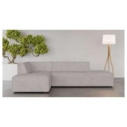 Ecksofa Inosign "Ecksofa Cavan mit Ottomane links oder rechts bestellbar", grau (hellgrau), B:270cm H:72cm T:180cm, 100% Polyester, Sofas, L-Form mit Wellenunterfederung, Maße B/T/H: 270/180/72 cm