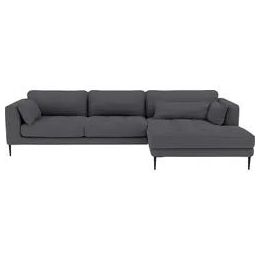 Ecksofa Trendmanufaktur "Luzi, wahlweise mit Schlaffunktion und Bettkasten bestellbar, L-Form" Sofas Gr. B/H/T: 280cm x 80cm x 168cm, Recamiere rechts, ohne Schlaffunktion und ohne Bettkasten, schwarz (graphite) Designsofa mit tollem Sitzkomfort, Metallfüße schwarz, Breite 280 cm