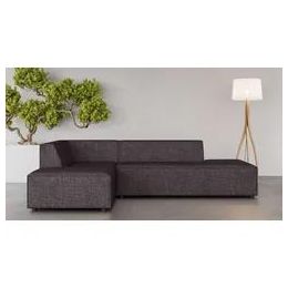 Ecksofa Inosign "Ecksofa Cavan mit Ottomane links oder rechts bestellbar" Sofas Gr. B/H/T: 270cm x 72cm x 180cm, Boucle, Ottomane links, grau (anthrazit) L-Form mit Wellenunterfederung, Maße BTH: 27018072 cm