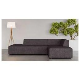 Ecksofa Inosign "Ecksofa Cavan mit Ottomane links oder rechts bestellbar" Sofas Gr. B/H/T: 270cm x 72cm x 180cm, Boucle, Ottomane rechts, grau (anthrazit) L-Form mit Wellenunterfederung, Maße BTH: 27018072 cm