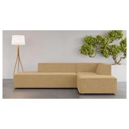 Ecksofa Inosign "Ecksofa Cavan mit Ottomane links oder rechts bestellbar" Sofas Gr. B/H/T: 270cm x 72cm x 180cm, Chenille, Ottomane rechts, goldfarben (gold) L-Form mit Wellenunterfederung, Maße BTH: 27018072 cm