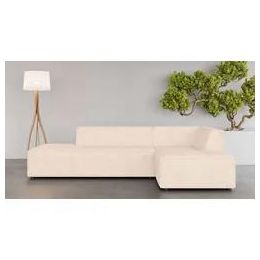 Ecksofa Inosign "Ecksofa Cavan mit Ottomane links oder rechts bestellbar" Sofas Gr. B/H/T: 270cm x 72cm x 180cm, Boucle, Ottomane rechts, beige (hellbeige) L-Form mit Wellenunterfederung, Maße BTH: 27018072 cm