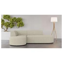 Ecksofa Andas "Ecksofa Tvinne mit Ottomane links oder rechts bestellbar" Sofas Gr. B/H/T: 260cm x 73cm x 170cm, Velours, Ottomane links, beige L-Form, mit Wellenunterfederung, BxTxH 260x170x73 cm