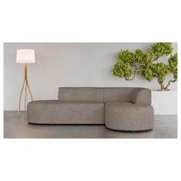 Ecksofa Andas "Ecksofa Tvinne mit Ottomane links oder rechts bestellbar" Sofas Gr. B/H/T: 260cm x 73cm x 170cm, Boucle, Ottomane rechts, grau (taupe) L-Form, mit Wellenunterfederung, BxTxH 260x170x73 cm