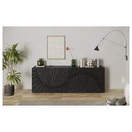 Sideboard Inosign "Snake Breite 241 cm, moderne Kommode mit 4 Türen" Sideboards Gr. B/H/T: 241cm x 96cm x 42cm, schwarz (anthrazit mit siebdruck) Anrichte viel Stauraum, Front besonderem Siebdruck