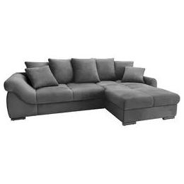 Ecksofa Inosign "Livorno" Sofas Gr. B/H/T: 266cm x 66cm x 188cm, Microfaser, Recamiere rechts-Bettfunktion links, schwarz (memphis 17 black) inkl. Hochschläfer-Bettauszug, XL-Bettkasten weiß beschichtet