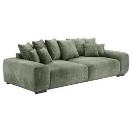 Big-Sofa Home Affaire "Sundance II" Sofas Gr. B/H/T: 310 cm x 92 cm x 141 cm, Veloursstoff, grün (dolce 11 green) Dauerschläfer mit Hygiene-Topper bis 140 kg belastbar