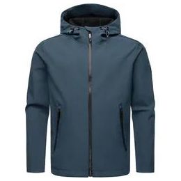 Softshelljacke Ragwear "Shellwie Warm" Gr. S (48), blau (nachtblau) Herren Jacken wasserdichte Übergangsjacke mit großer Kapuze