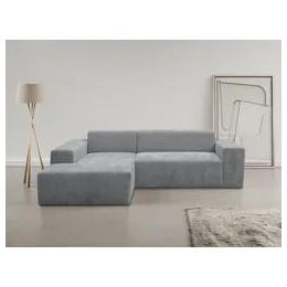 Ecksofa Inosign "Zeus-L" Sofas Gr. B/H/T: 253cm x 70cm x 188cm, Chenille, Ottomane links, grau Curvy Trend Ecksofa mit urbaner Optik