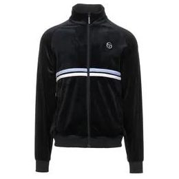 Trainingsjacke Sergio Tacchini "DALLAS 024 VELOUR TRACKTOP Herren" Gr. XL, black/hydrangea Herren Jacken Trainingsjacke Herren, leichte Jacke, Velour, Sportjacke, Outdoor,Sale