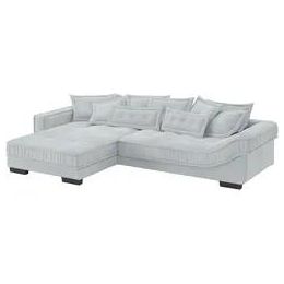 Ecksofa Inosign "Diwan II DuraFlex" Sofas Gr. B/H/T: 334cm x 67cm x 207cm, Soft clean, mega-Recamiere links, grau (novaclean avanti 3 silver) DuraFlex-Kaltschaumpolsterung, bis 140 kg, 4 Bezugsqualitäten