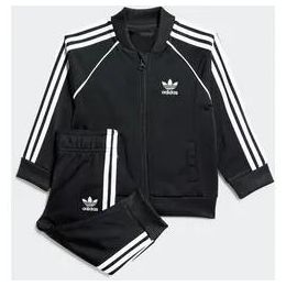 Trainingsanzug Adidas ORIGINALS "SST TRACKSUIT" Gr. 92, schwarz Kinder Sportanzüge