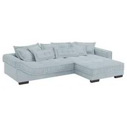 Ecksofa Inosign "Diwan II DuraFlex" Sofas Gr. B/H/T: 334cm x 67cm x 207cm, Cord, mega-Recamiere rechts, blau (stripes 8624 blue grey) DuraFlex-Kaltschaumpolsterung, bis 140 kg, 4 Bezugsqualitäten