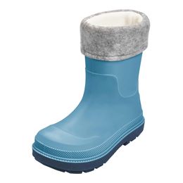 Playshoes Gummistiefel Jungen Gr&ouml;&szlig;e 28 neonblau / graumeliert