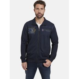 Sweatjacke Jan Vanderstorm "Sweatjacke SIVID" Gr. 7XL, blau (dunkelblau) Herren Sweatjacken