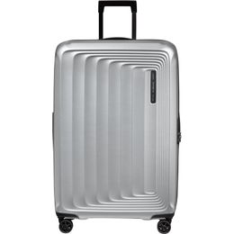 Hartschalen-Trolley Samsonite "NUON, 81 cm" Gr. B/H/T: 53 cm x 81 cm x 31 cm 125 l, silberfarben (matt silver) Koffer Reisekoffer Großer TSA-Zahlenschloss mit Volumenerweiterung