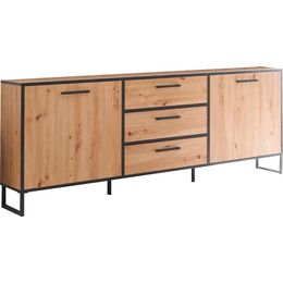 Mäusbacher Sideboard MÄUSBACHER "Torres" Sideboards Gr. B/H/T: 193 cm x 86 cm x 42 cm, 3 St., schwarz (asteiche, schwarzstahl)