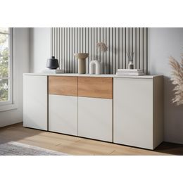 Sideboard Inosign "HAMM" Sideboards Gr. B/H/T: 201cm x 82cm x 40cm, 2 St., beige (cashmere, karamelleiche) Breite ca. 201 cm