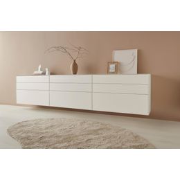 Sideboard LeGer Home by Lena Gercke "Essentials" Sideboards Gr. B/H/T: 336 cm x 74 cm x 42 cm, 6 St., weiß (warmweiß) Breite: 335cm, MDF lackiert, Push-to-open-Funktion