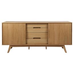 Sideboard ACTONA GROUP "Marte" Sideboards Gr. B/H/T: 180 cm x 84 cm x 44 cm, 4 St., braun (eiche) Anrichte, EicheFurnier, 2 Schiebetüren, 4 Schubladen, Breite 180 cm