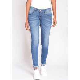 Skinny-fit-Jeans Gang "94NENA" Gr. 29, N-Gr, blau (blue used) Damen Jeans mit coolen Used-Effekten