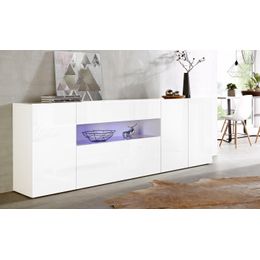 Sideboard Inosign Sideboards weiß (weiß, weiß, hg) Breite 220 cm, ohne Beleuchtung