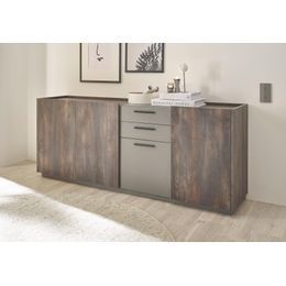 Sideboard Inosign "LARGO" Sideboards Gr. B/H/T: 200cm x 80cm x 45cm, 2 St., braun (thermo oak dekor) Soft-Close-Funktion, Breite ca. 200 cm