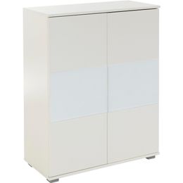 Hochkommode Priess Sideboards Gr. B: 82cm, 2 Türen, weiß (weiß/weißglas) Türkommode