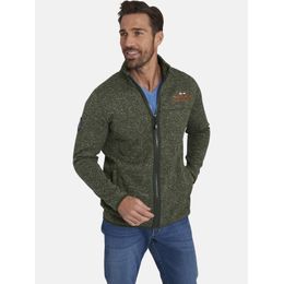 Sweatjacke Jan Vanderstorm "Strickfleecejacke KOLMUND" Gr. XL, grün (oliv) Herren Sweatjacken