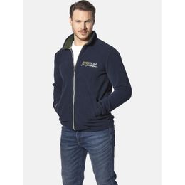 Sweatjacke Jan Vanderstorm "Fleecejacke TERJE" Gr. 4XL, blau (dunkelblau) Herren Sweatjacken