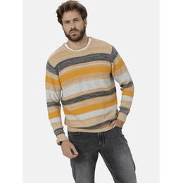 Rundhalspullover Babista "Pullover VARZITA" Gr. 50, orange (orange gestreift) Herren Pullover im eleganten Streifenmuster