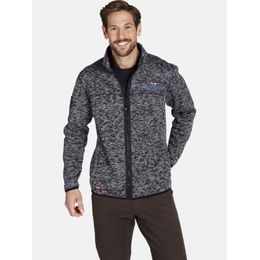 Sweatjacke Jan Vanderstorm "Strickfleecejacke KOLMUND" Gr. L, schwarz Herren Sweatjacken