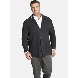 Strickjacke CHARLES COLBY "Strickjacke DUKE MODEST" Gr. L, grau (dunkelgrau) Herren Strickjacken