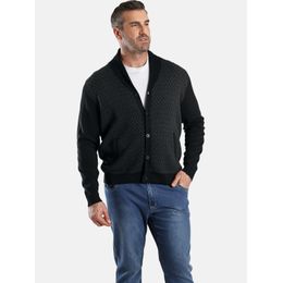 Strickjacke CHARLES COLBY "Strickjacke DUKE RONAN" Gr. XXL, schwarz (schwarz gemustert) Herren Strickjacken