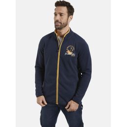 Sweatjacke Jan Vanderstorm "Fleecejacke HALLVAR" Gr. L, blau (dunkelblau) Herren Sweatjacken