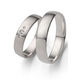 Trauring Firetti "Schmuck Geschenk Hochzeit Ehering "LIEBE"" Fingerringe Gr. 50, mit Zirkonia, Silber 925 (Sterlingsilber), 5 mm, silberfarben (silberfarben, kristallweiß) Made in Germany - wahlweise mit oder ohne Zirkonia (synth.)