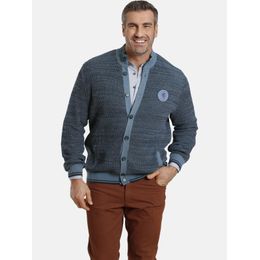 Strickjacke CHARLES COLBY "Strickjacke DUKE ODOI" Gr. 5XL, blau (blau gemustert) Herren Strickjacken