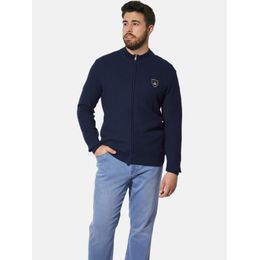 Strickjacke CHARLES COLBY "Strickjacke DUKE THALARIC" Gr. L, blau (dunkelblau) Herren Strickjacken mit elastischem Saumbund