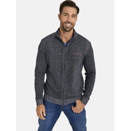 Strickjacke Jan Vanderstorm "Strickjacke INGRABAN" Gr. 5XL, grau (dunkelgrau melange) Herren Strickjacken