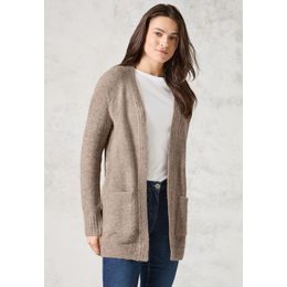 Longstrickjacke Cecil Gr. M (40), beige (milky caramel melange) Damen Strickjacken in kuscheliger Bouclé-Qualität