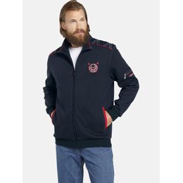 Sweatjacke Jan Vanderstorm "Sweatjacke ATLI" Gr. 7XL, blau (dunkelblau) Herren Sweatjacken