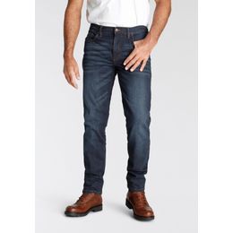 Stretch-Jeans Arizona Gr. 30, Länge 32, blau (dark blue used) Herren Jeans gerade Beinform, niedrige Leibhöhe, mit Gürtelschlaufen