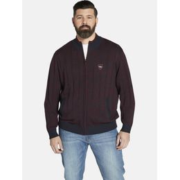 Strickjacke CHARLES COLBY "Strickjacke DUKE HAGANSON" Gr. XL, rot (dunkelrot melange) Herren Strickjacken