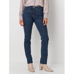 Slim-fit-Jeans Toni "be loved", Damen, Gr. 36, N-Gr, blau (dunkelblau), Denim/Jeans, Obermaterial: 98% Baumwolle, 2% Elasthan, unifarben, casual, slim fit lang, Jeans, mit sparkling Denim