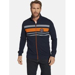 Sweatjacke Jan Vanderstorm "Sweatjacke HEELKO" Gr. XXL, blau (dunkelblau) Herren Sweatjacken