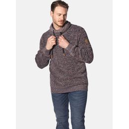 Schalkragenpullover Jan Vanderstorm "Pullover LARNO" Gr. L, rot (dunkelrot melange) Herren Pullover